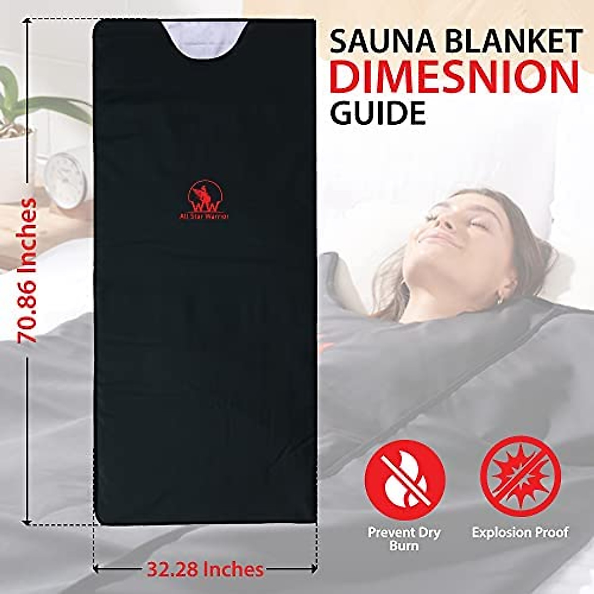 All Star Warrior Premium Sauna Blanket for Weight Loss and Detox - Higher Dose Infrared Sauna Blanket - Portable Sauna Infrared Blanket Personal Saunas - Portable Sauna for Home Sauna for Weight Loss