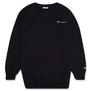 Champion Crewneck Sweatshirt Big and Tall - Fleece Pullover Sweatshirt for Men Black