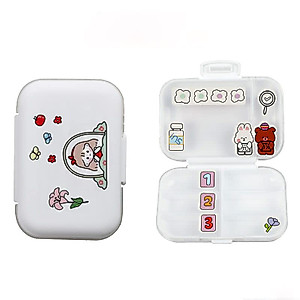 8 Compartments Travel Pill Organizer Moisture Proof Small Pill Box for Pocket Purse Daily Pill Case Portable Medicine Vitamin Holder Container