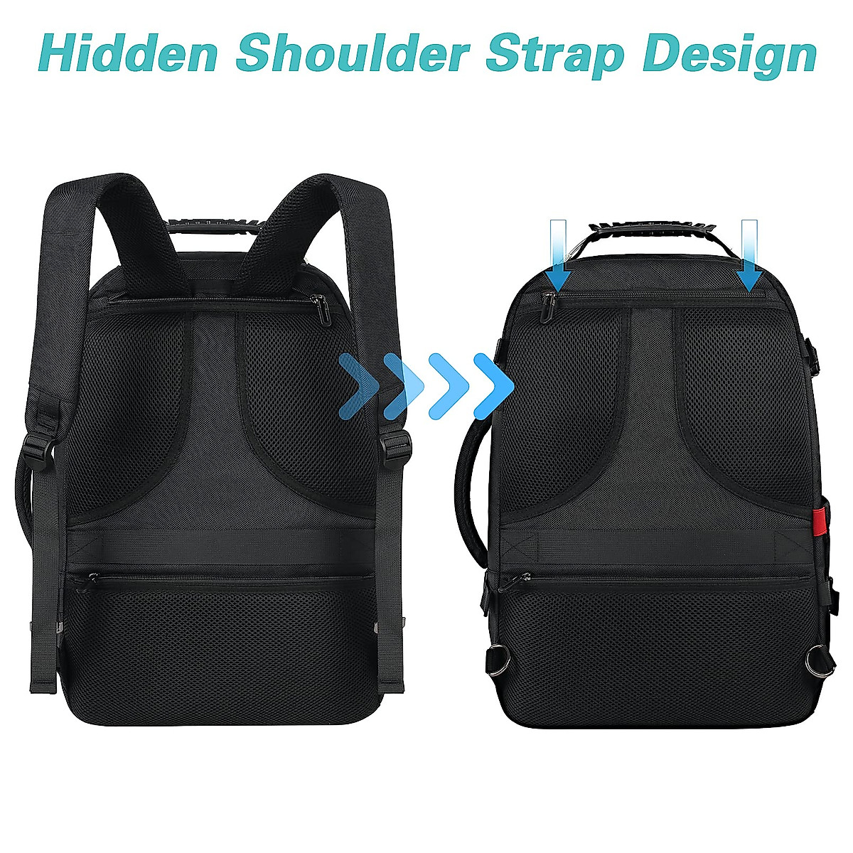 ZOMFELT Carry On Backpack, Travel Backpack for Men, 45L Flight Approved backpack with 3 Portable Packing Bags, 17.3 Inch Laptop Backpack, College Daypack, Water Resistant Business Weekender Bag