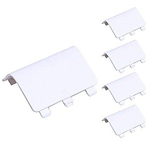 5 PCS Battery Cover Door Lid Shell Replacement Parts for Xbox One Wireless Controller (White)