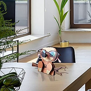 Yaoercty Delivered Before Christmas - Cute Creative Animal Glasses Rack Holder, 1PC Cute Wooden Animal Shaped Glasses Frame Home Office Desktop Decor,Valentine's Day (B)