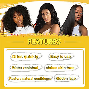 Lace Tint Melting Mousse for Women's Toupees, Hairpieces and Wigs - Natural Finishing Color, Wig Glue and Tool Set (Light Brown)