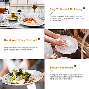 18-Piece Kitchen Dinnerware Set,Plates,Bowls,Break and Chip Resistant,Dish Sets Service for 6,Simple Lines