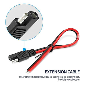 ZUDKSUY 14AWG SAE Quick Connector/Disconnect Plug, SAE Automotive Extension Cable for Motorcycles, Trucks, Solar and Cars - 1ft/30cm 5Pieces