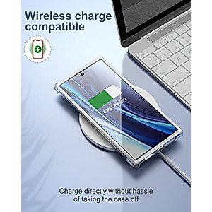 SURITCH for Samsung Galaxy S22 Ultra Clear Case 6.8" (Only), [Built-in Screen Protector] Full Body Protective Hard Shell+Soft TPU Phone Case for Samsung S22 Ultra -(Full Clear)