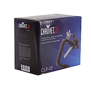 CHAUVET CLP-03 Standard C Clamps for DJ Lighting Setups and Systems, Fits 1-2 Inch Truss for Stable & Safe Light Mounting, 44 Pound Capacity, 2 Count