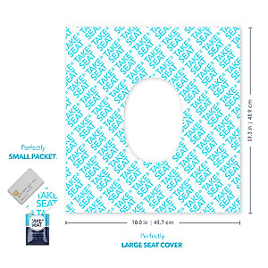 Take A Seat (12 Pack) XL toilet seat covers disposable flushable restroom accessories | everyday & travel essentials for women men kids travel accessories, travel size toiletries, road trip must haves