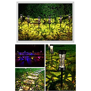 Solar Powered LED Garden Lights,Waterproof Solar Pathway Lights Outdoor, Automatic Led Halloween Christmas Decorative Landscape Lights for Patio,Bright Lawn Walkway Lights Solar Garden Lights-4PACK