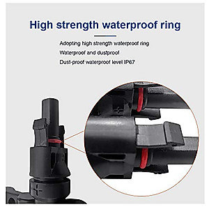 Hovico 1 Pair Solar Panel Connector MC-4 T Branch Connectors Cable Coupler Combiner - 1 Male to 4 Female (M/4F) and 1 Female to 4 Male(F/4M) for Parallel Connection Between Solar Panels