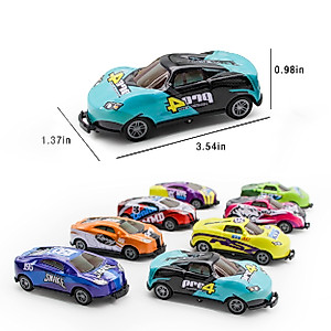 SUYPAS Metal Pull Back Cars, Ejection Vehicle Flip Crash Car 8 Cars Gift Pack Cars Toys for 4-10 Year Old Boys，Die cast Race Car Vehicles Set