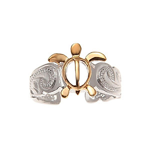 Arthur's Jewelry 925 sterling silver pink rose gold plated Hawaiian honu sea turtle scroll cut out scalloped edge toe ring