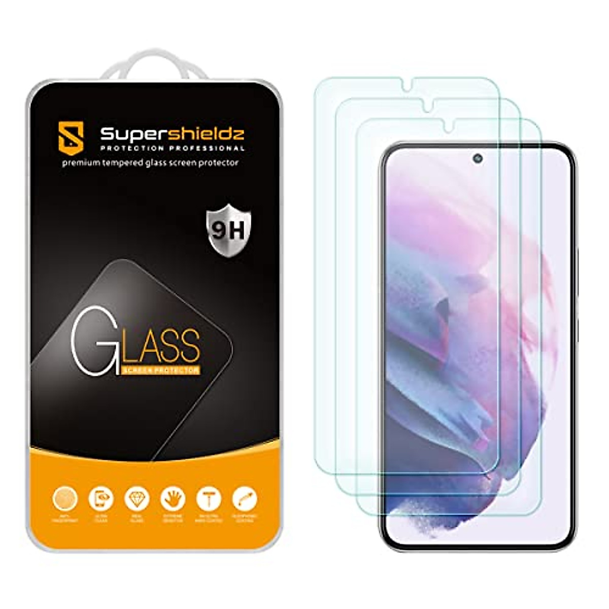 Supershieldz (3 Pack) Designed for Samsung (Galaxy S22 Plus 5G) Tempered Glass Screen Protector, Anti Scratch, Bubble Free