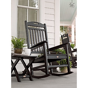 Trex Outdoor Furniture by Polywood TXR100CB Yacht Club Rocking Chair Rocker, Charcoal Black