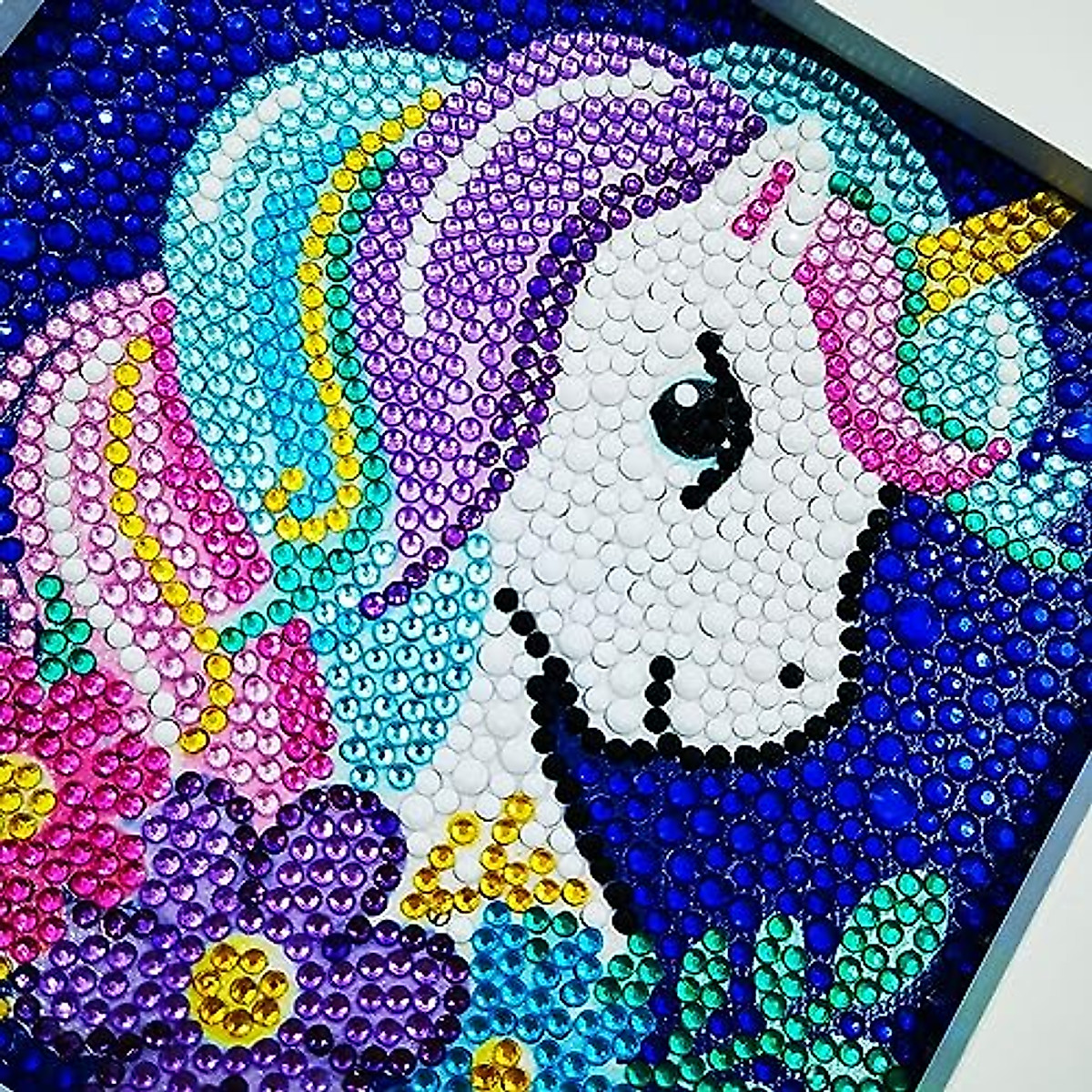 yohuu 5D Diamond Painting Kit for Kids 7.1’’*7.1’’ Wooden Frame Diamond Arts and Crafts for Kids Ages 6-8-10-12 DIY Gem Art Dot Art Gift Diamond Painting by Number Kit Home Wall Decoration