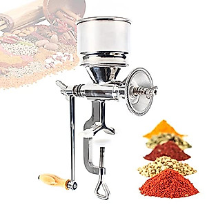 Manual Grain Mill Stainless Steel Grinder Grains, Professional Hand Operated Grain Grinder Maker, Coffee Grinder Hand Crank, Manual Coarse Grinding Tools For Rice, Spices, Pepper And Corn Beans