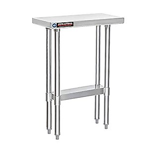 Food Prep Stainless Steel Table - DuraSteel 24 x 12 Inch Commercial Metal Workbench with Adjustable Under Shelf - NSF Certified - For Restaurant, Warehouse, Home, Kitchen, Garage