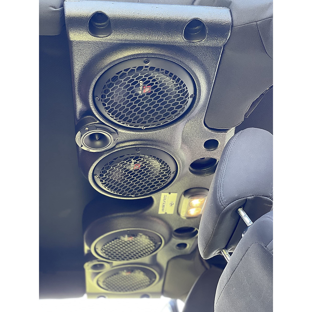 American Soundbar JK/JKU Wrangler Overhead Sound System Empty Enclosure | Jeep Roof Accessory, Enclosure for Speaker, Overhead Sound System Cover (Black)