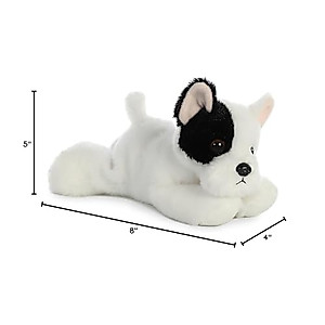 Aurora® Adorable Mini Flopsie™ French Bulldog Pup Stuffed Animal - Playful Ease - Timeless Companions - White 8 Inches