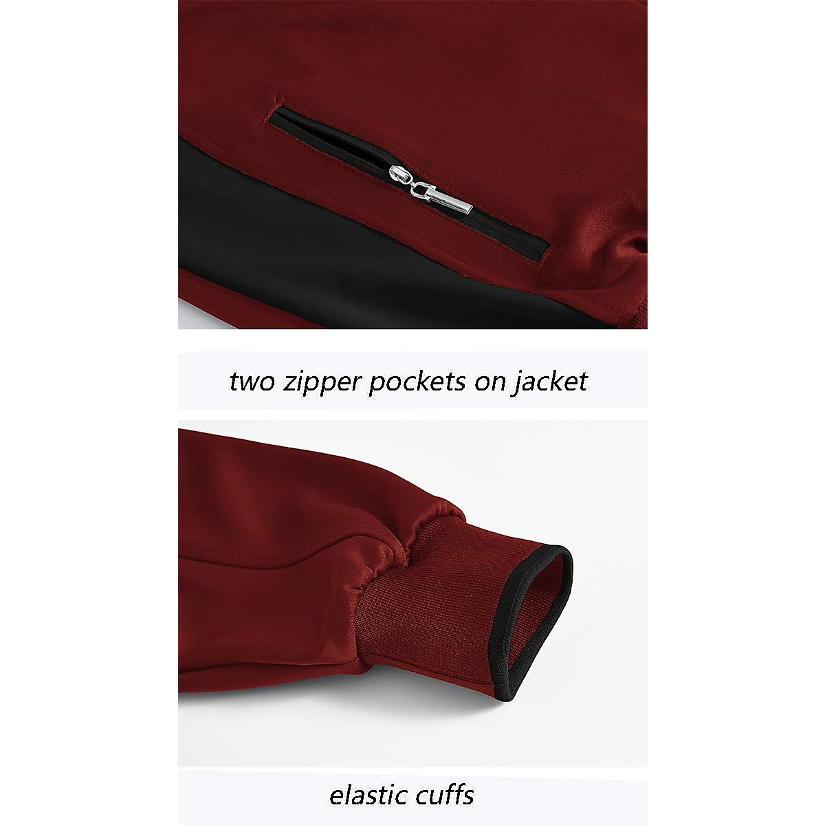 YSENTO Men's Tracksuits Sweat Track Suits Set 2 Piece Jogging Suits Warm Up Sweatsuits Outfits Red L