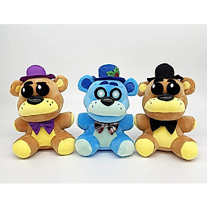 KEOGAU Golden Freddy Black Hat ( in Stock US) - Five Nights Freddy's - Fazbear Collectible Figure - F-N-A-F Nightmare Plush (Golden Bear ) 7''/Toy, Golden Bear Black Hat