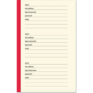 The Personal Internet Address & Password Logbook (removable cover band for security)