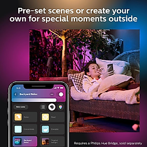 Philips Hue Lily White & Color Outdoor Smart Spot Light Extension (Hue Hub & Power Source Required), 1 Hue White & Color Smart Spot Light + Mount kit, Works with Alexa, HomeKit & Google Assistant