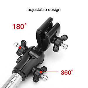 Yinhing Umbrella Holder for Wheelchair, Umbrella Mount Holder, Wheelchair Stroller Umbrella Attachment Handle Bar Holder Clamp Supporter Connector