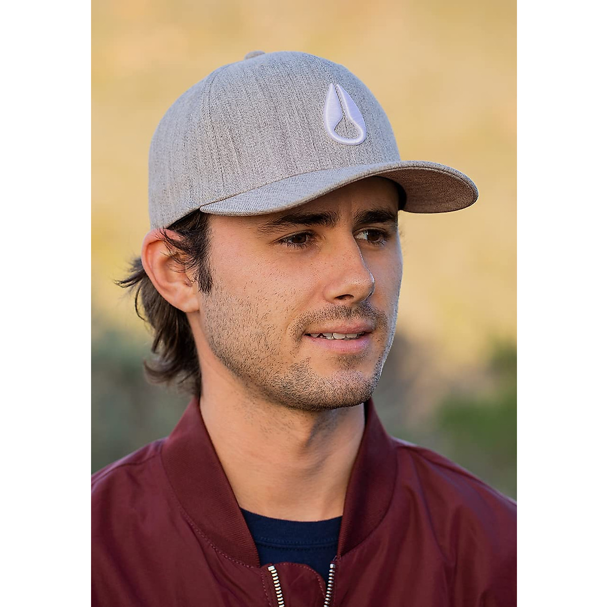 NIXON Deep Down Snapback Hat - Heather Gray/White