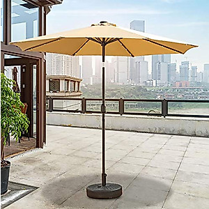 Tyoo Terrace Umbrella Light Cordless Parasol String Light Led Umbrella Pole Light Umbrella Outdoor Garden Decoration Applicable to Garden Lawn (Color : Brown)