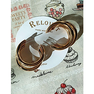 RELOVET Triple Hoop Earrings Chunky Tube Gold Silver Earrings Minimal Statement Fashion for Women (gold)