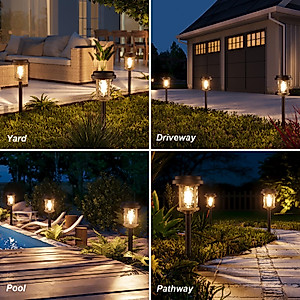 XMCOSY+ Solar Lights Outdoor, 6 Pack Pathway Lights Solar Powered, 20 LM LED Glass Outside Light, IP65 Waterproof Lighting for Garden Yard Landscape Driveway Walkway (Warm White)