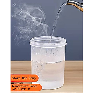 TIAN CHEN Reusable Soup Container with Lid Refrigerator, 2pcs Airtight Round Pickle Jar, Tall Bread Proofing Box, Commercial Storage Bulk Food Organization, Leak Proof, BPA Free (1pcs 50oz,1pcs 109oz)