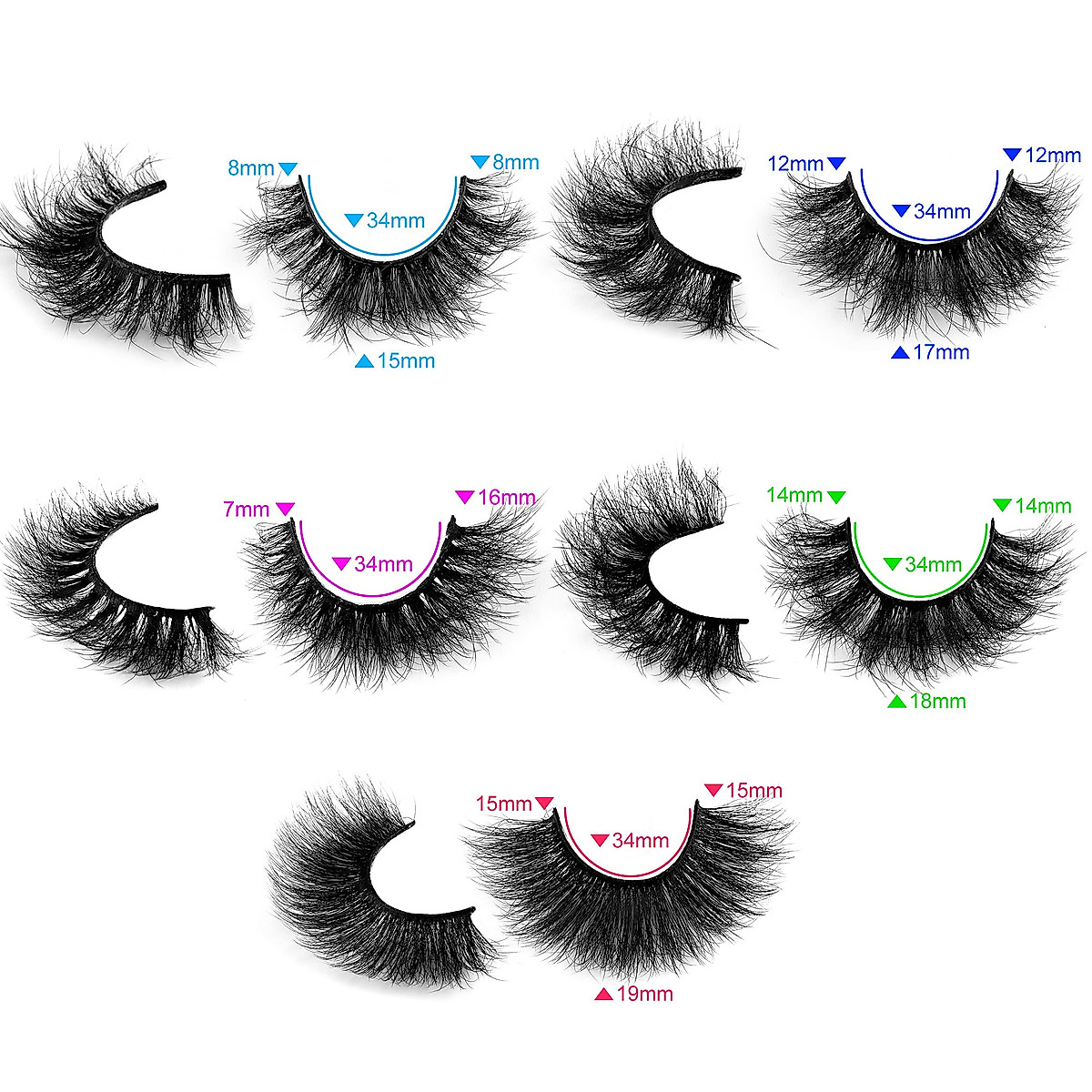 Eyelashes 8D Mink Lashes Pack Natural Look Fluffy False Siberian Mink Eyelashes Dramatic Thick Wispy Eye Lashes 5 Pairs