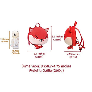 Kids happy Animal Backpack Leash for Toddlers,Baby Harness Backpack for Kids,Child Backpack Walking Leash,Plush Backpack Harness,Cute Backpack Leash,Toddler Tether Backpack (Fox)