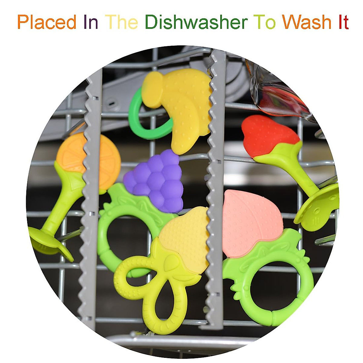 Baby Teething Toys 6 PCS BPA Free Silicone Baby Teethers, Freezer Safe Organic Infant Teething Toys Soft & Textured for Natural Brain Development