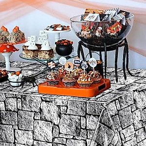 4Pcs Stone Wall Tablecloths, Cobblestone Tablecloths, Rectangular Brick Tablecloth, Stone Printed Table Cover, Stone Wall Backdrop for Medieval Castle Knight Halloween Party Supplies, 51 x 86 Inch