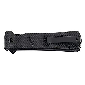 CRKT Goken Pocket Knife: EDC Folding Knife with Liner Lock, Field Strip Technology, Black EDP Osoraku Zukuri Modified Tanto Blade and G10 Handle 2920