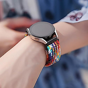 Ouwegaga Compatible with Galaxy Watch 6 Band/Samsung Galaxy Watch 7 5 4 Band 40mm 44mm/Watch 5 Pro 45mm/Watch 4 6 Classic 42mm 46mm 43mm 47mm/Watch FE/Watch 3 41mm, 20mm Nylon Braided Solo Loop Strap