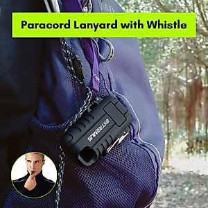 Extremus Blaze 360 Rechargeable Electric Lighters, Dual Arc Lighter, Windproof Plasma Lighter, Waterproof Lighter, Flameless Lighter with Whistle Lanyard for Camping (Black Flex)