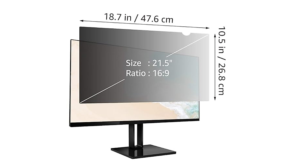 Amazon Basics 21.5" Privacy Screen - Anti-Glare & Blue Light Filter