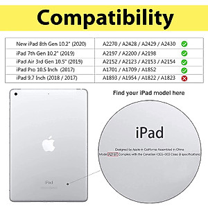 Case for iPad 10.2 8th Gen 2020 / 7th Gen 2019 / iPad Air 10.5" 2019 / iPad Pro 10.5, Durable Shockproof Protective Cover for iPad 8th / 7th with Coasters Set Camouflage American Flag Camo