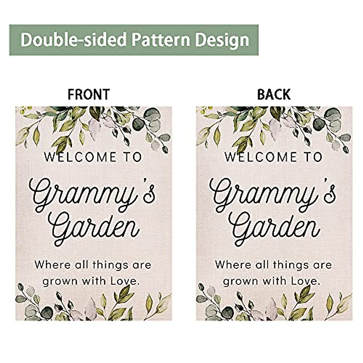 Grandma Gift Garden Flag Vertical Double Sized, Nana Gift Summer Holiday Yard Flag Outdoor Decoration 12.5 x 18 Inch