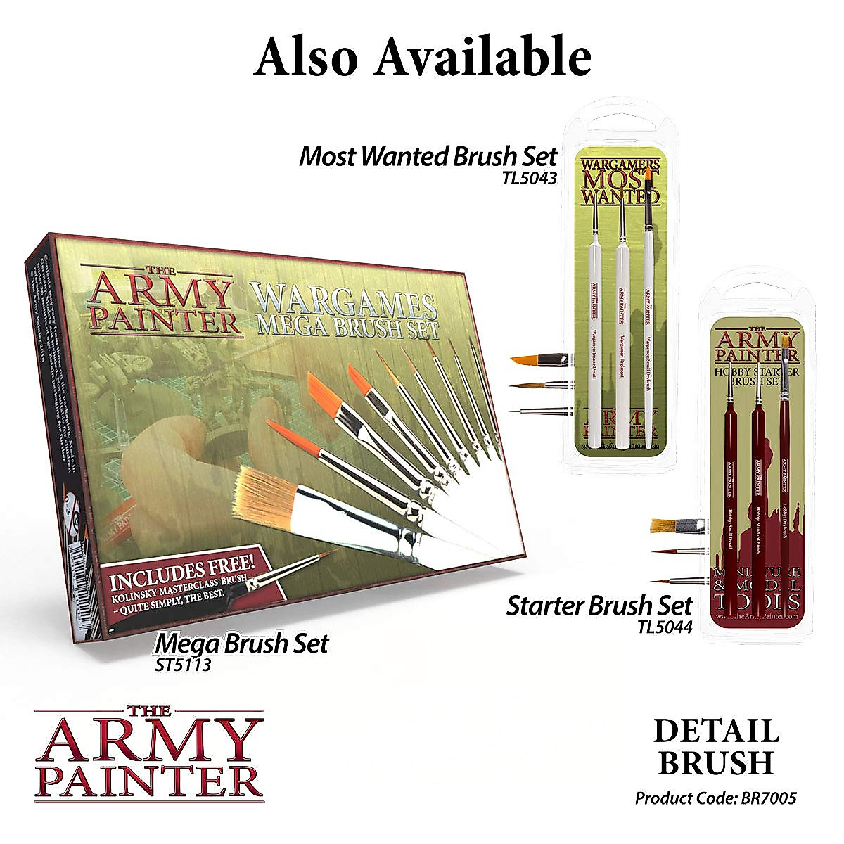 The Army Painter Wargamer: Detail - Fine Detail Paint Brush with Rotmarder Sable Hair - Small Paint Brush, Model Paint Brush for Miniature Paint Sets & Fine Tip Paint Brushes for Miniature Painting