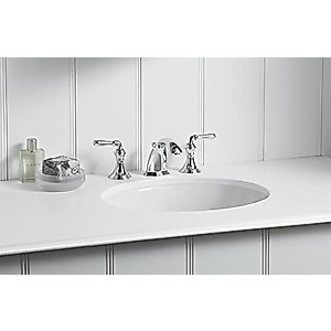 Bathroom Faucet by KOHLER, Bathroom Sink Faucet, Devonshire Collection, 2-Handle Widespread Faucet with Metal Drain, Polished Chrome, K-394-4-CP