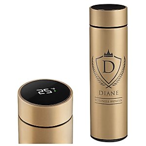 Maverton Travel Mug with engraving for woman - Customized Thermo mug for lady - Removable tea infuser - Lightweight design - LED Temperature Display - Personalized gadget for her - BUSINESS