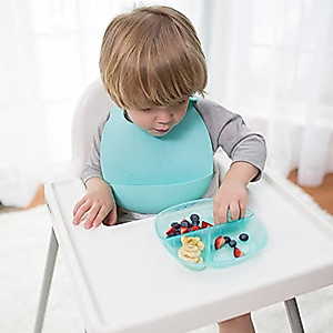 Dr. Brown’s Divided Plate for Baby and Toddler Feeding, Stackable Kids Dish Set, Dishwasher Safe 3 Pack, BPA Free, 4m+