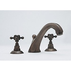 Rohl A1884XCSTN 1590/8STN Country Bath Tub Filler Faucet with Swarovski Crystal Cross Handles, Satin Nickel