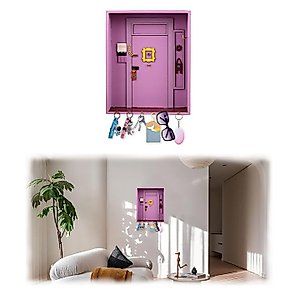 Qivine Friends Key Holder,Door Frame for Wall TV Show Merchandise Keychain Holder Door Hanger with 6 Metal Hooks for Wall Entryway,Bathroom,Living Room (Purple)