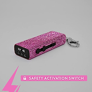 GUARD DOG SECURITY Mini Stun Gun Keychain - Stun Gun with LED Flashlight - USB Rechargeable (Pink)